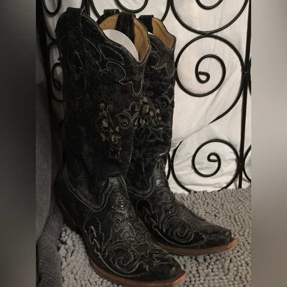 Corral | Shoes | Corral Vintage Boots Crater Bone Inlay Rodeo Cowgirl ...